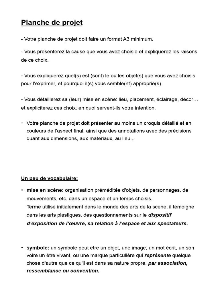 Planche de Projet | PDF