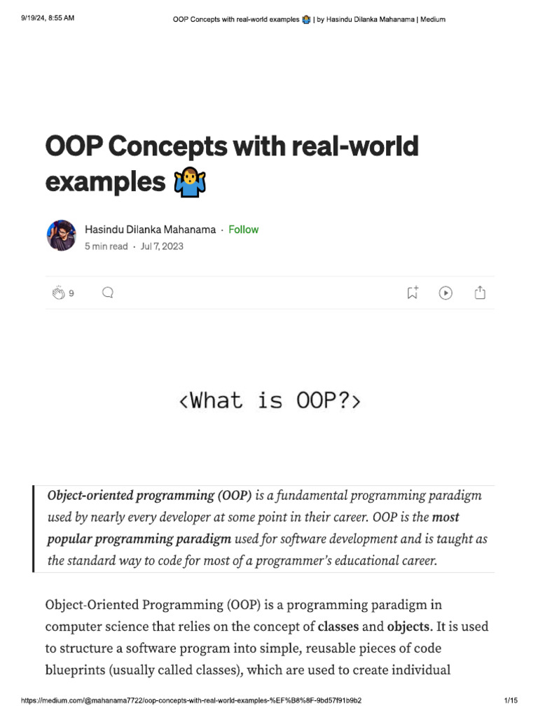 Oops Real Life Examples | PDF