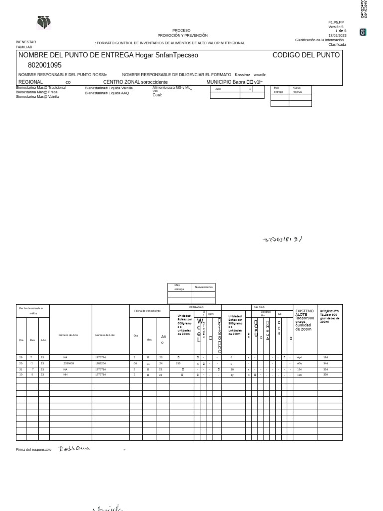 Control AAVN Recreo 2023 | PDF