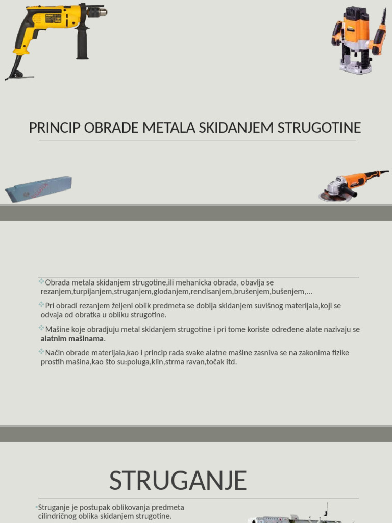 Princip Obrade Metala Skidanjem Strugotine | PDF