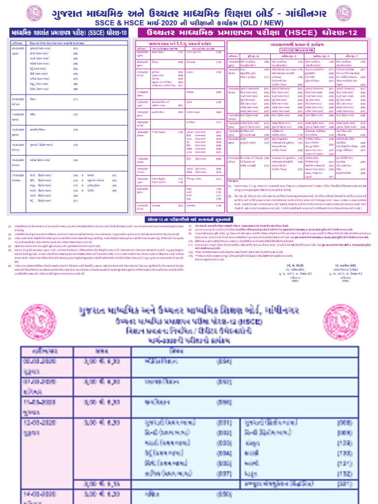 SSC & HSC Examination Time Table March 2020 | PDF