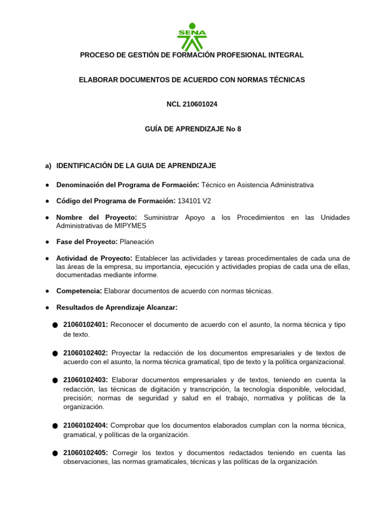 Guia 8 Elaborar Documentos Grado 10 | PDF