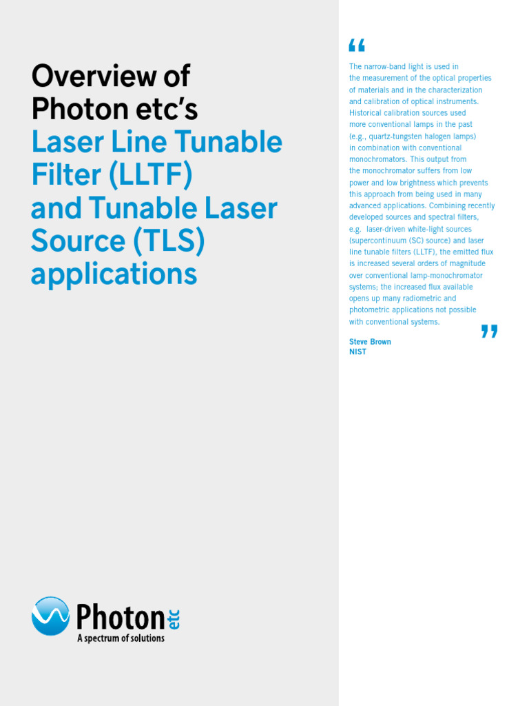 Laser_Line_Tunable_Filter_LLTF_and_Tunable_Laser_Source_TLS_Applications | PDF