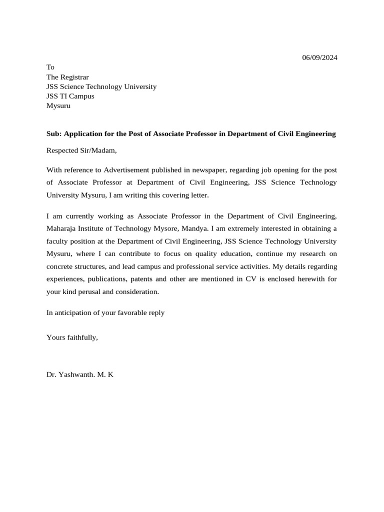 Covering Letter Pdf