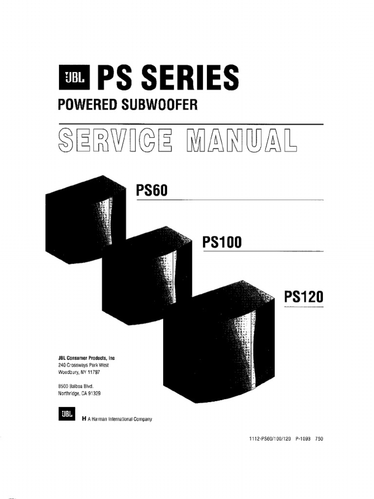 JBL PS60 Sub SM | PDF