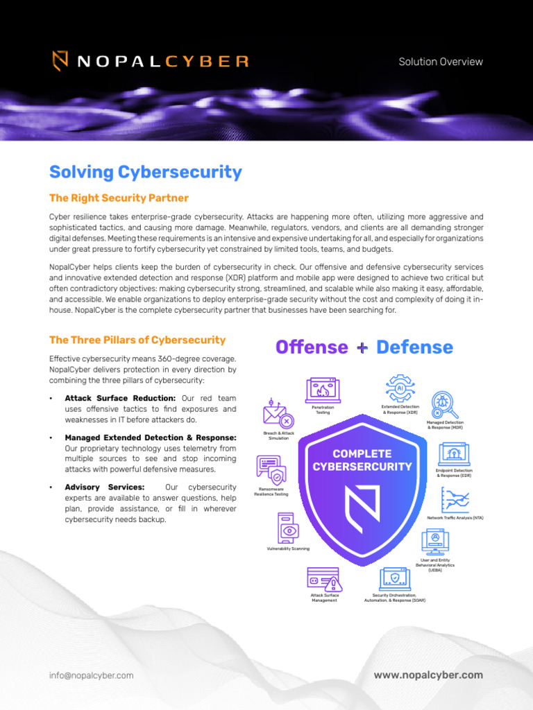 Nopal Cybersecurity SolutionOverview | PDF