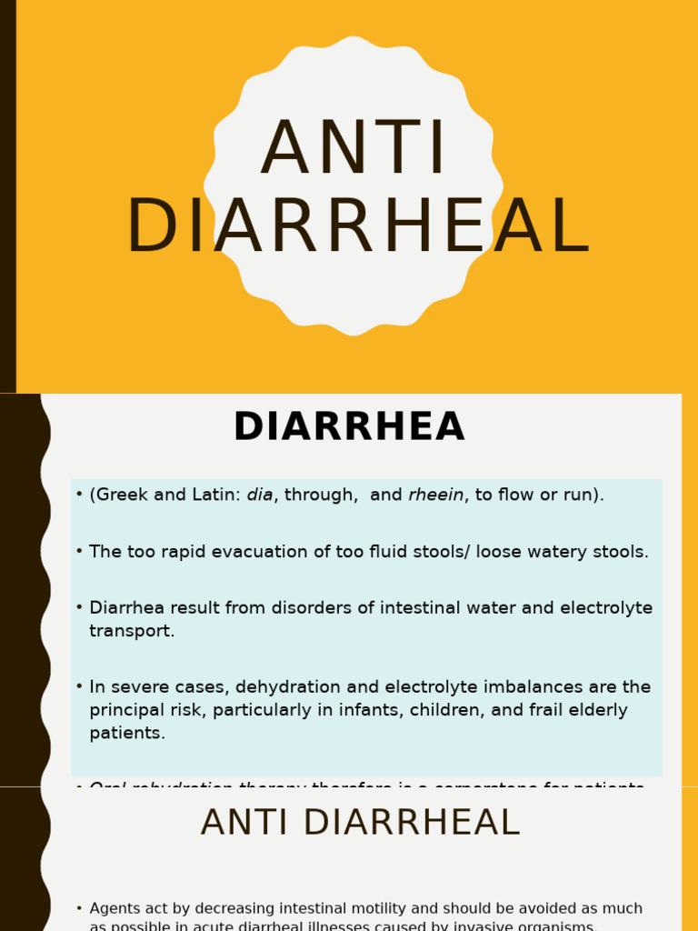 Anti-Diarrheal Agents Overview | PDF | Diarrhea | Pancreas