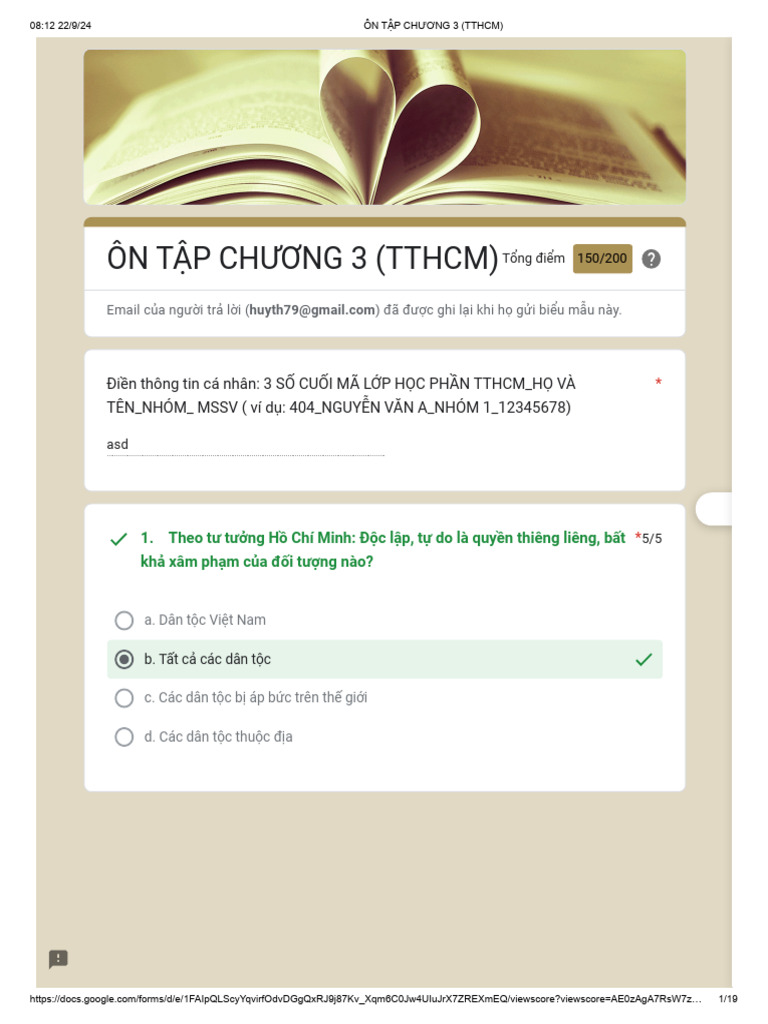 ÔN TẬP CHƯƠNG 3 (TTHCM) | PDF