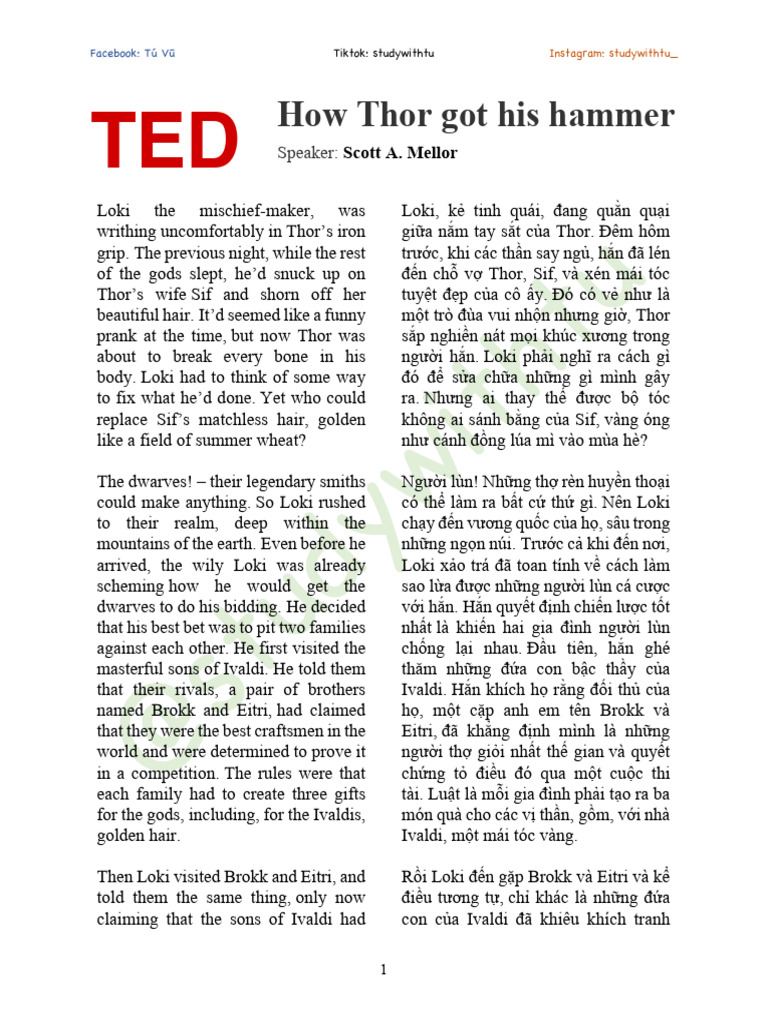 How Thor Got His Hammer | PDF