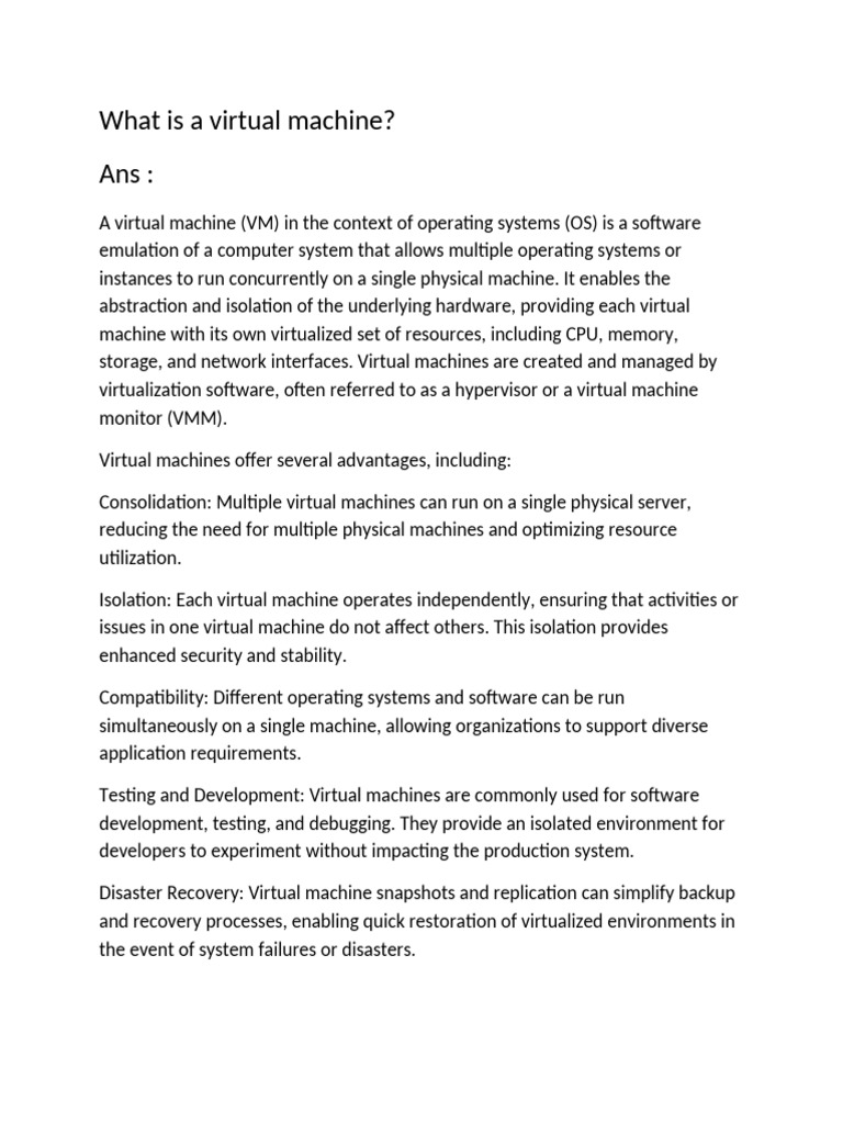 What is a virtual machine | PDF