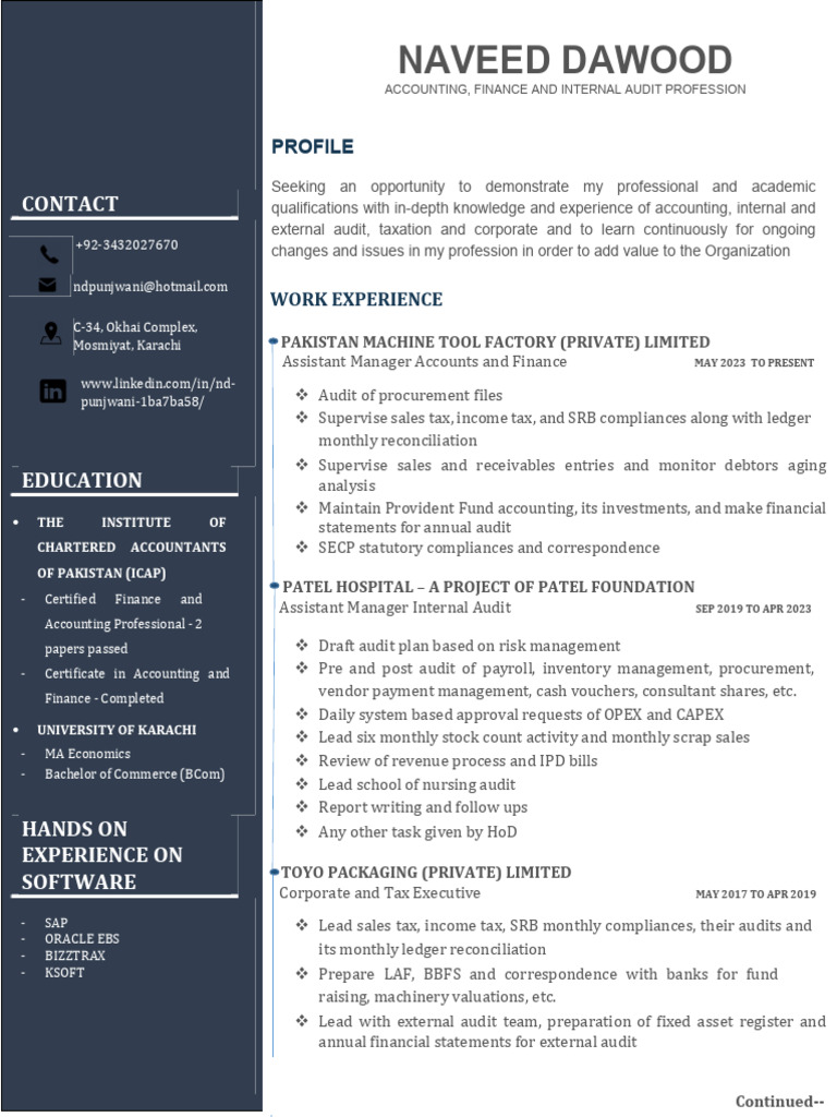 Naveed Dawood - CV | PDF