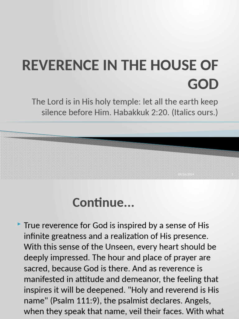Reverence in The House of God | PDF