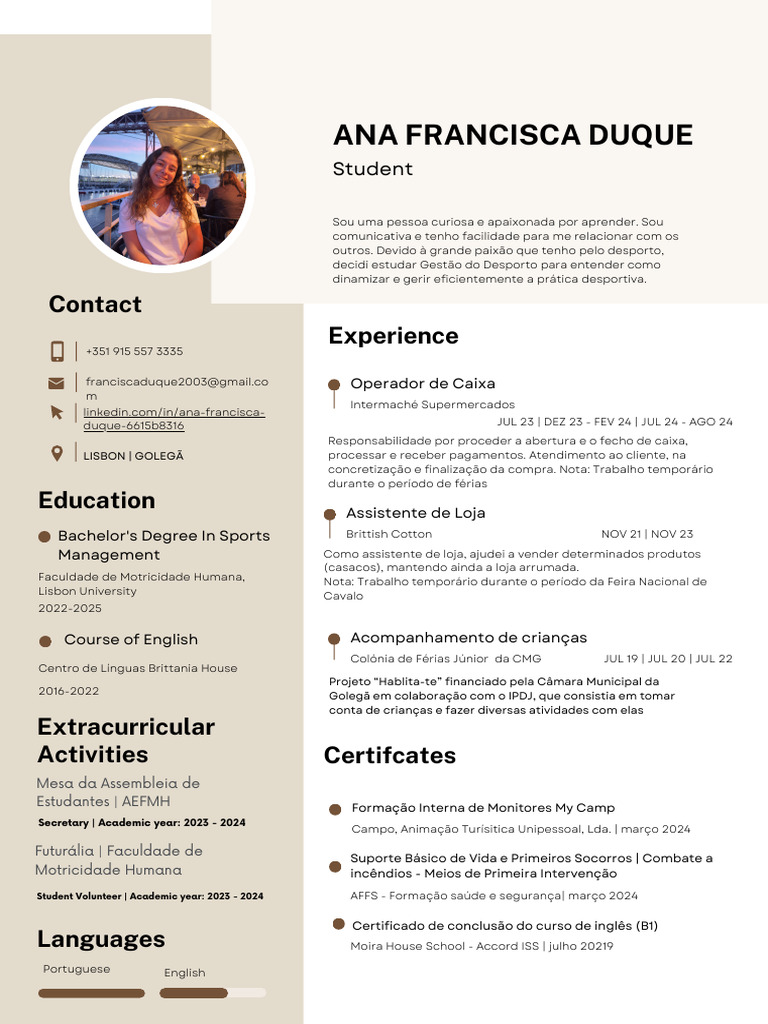 White and Beige Minimalist Graphic Designer Professional Cv Resume | PDF