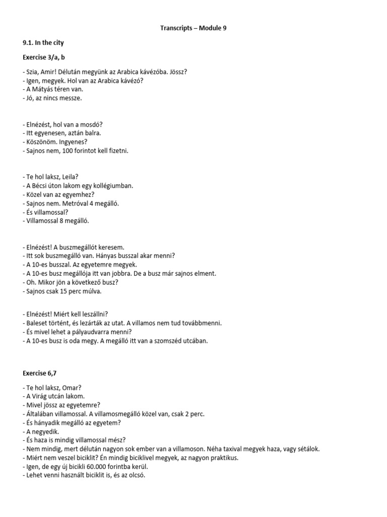 Transcripts Module 9 | PDF