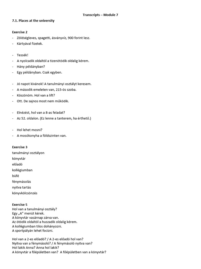 Transcripts-Module 7 | PDF