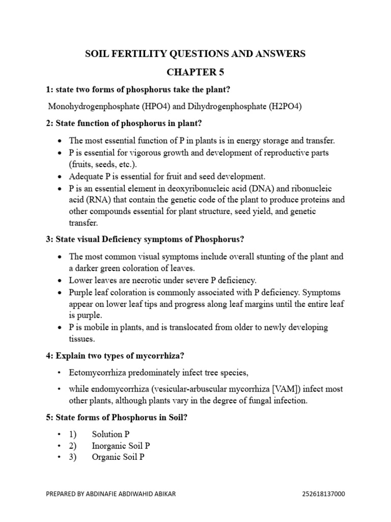 Soil Fertility Q&A | PDF
