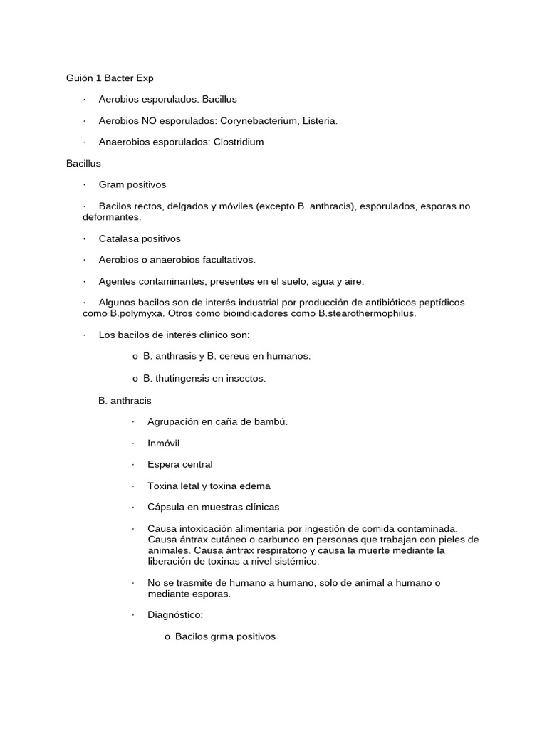 Guión 1 Bacter Exp | PDF
