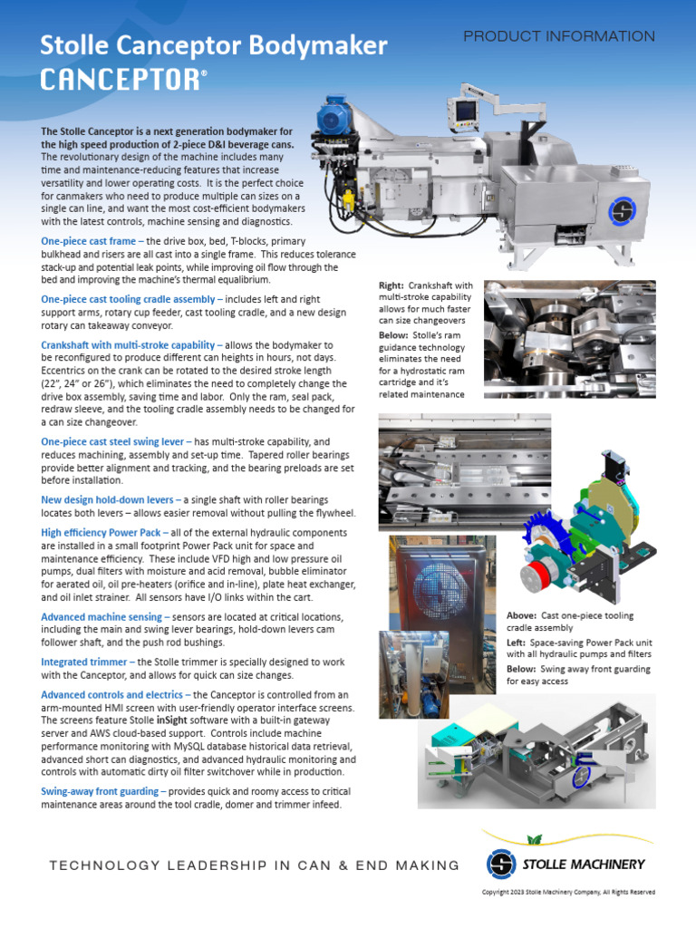 Stolle Canceptor Bodymaker | PDF