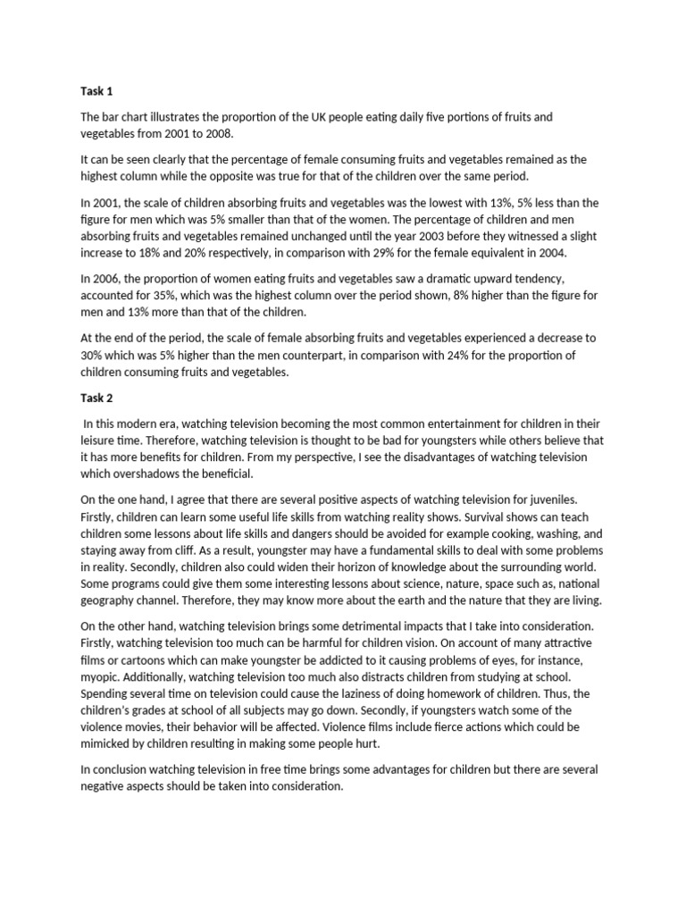 Writing Task 1 Task 2 | PDF