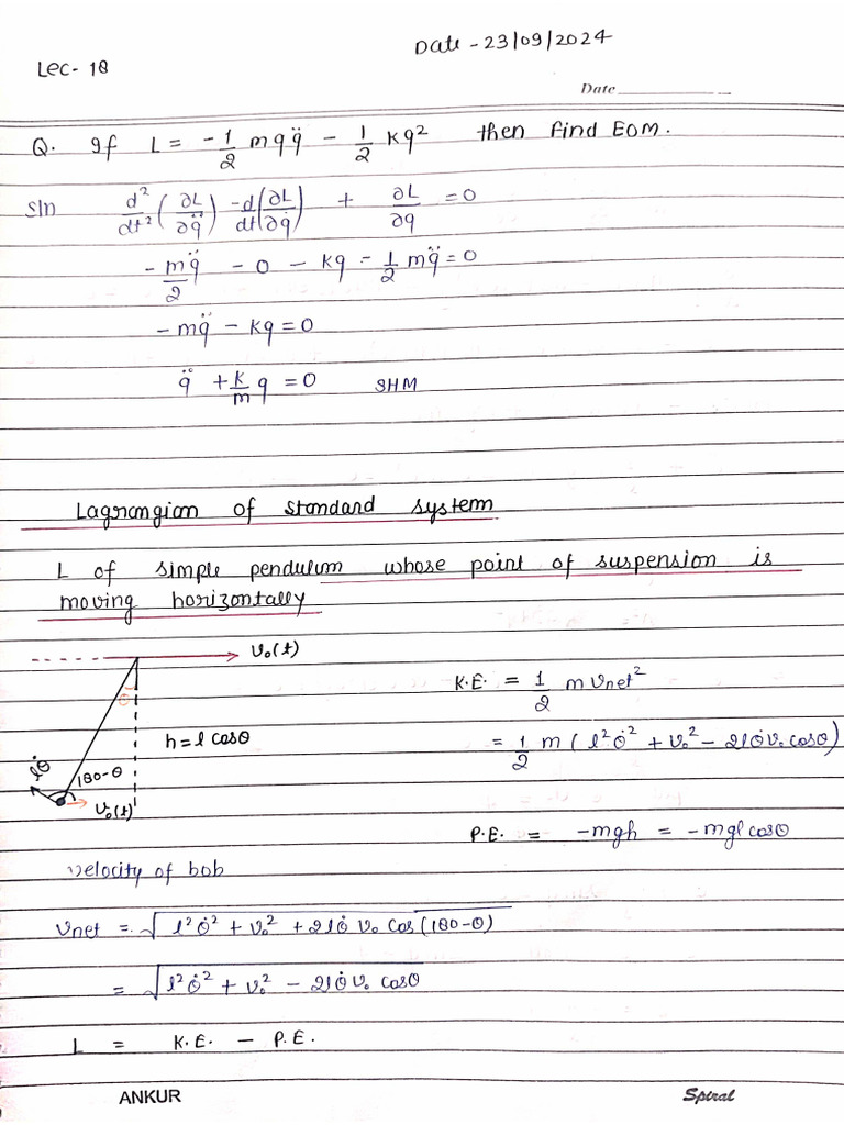 Classical Mechanics Lec 18 | PDF