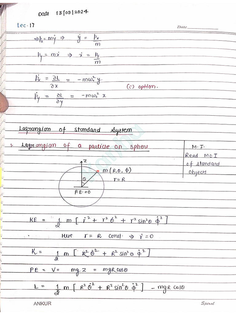 Classical Mechanics Lec 17 | PDF