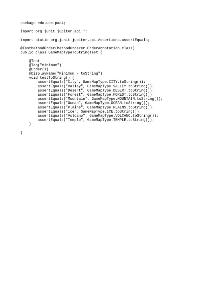 Game Map Type To String Test | PDF