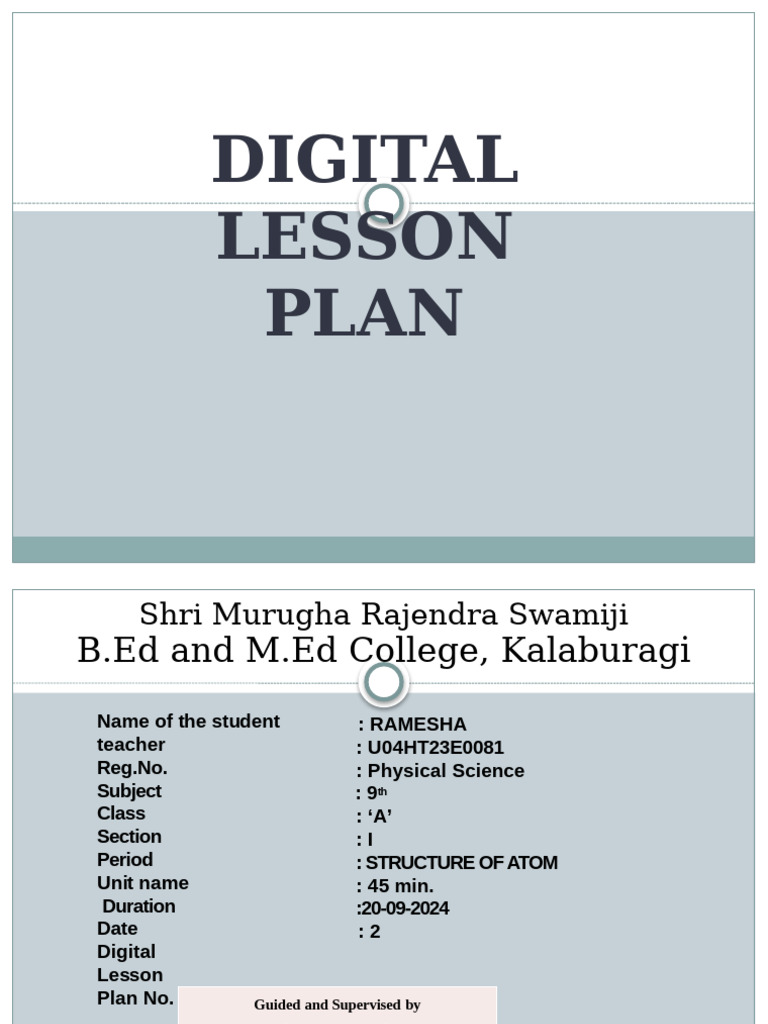 Atoms (Digital Lesson Plan) | PDF