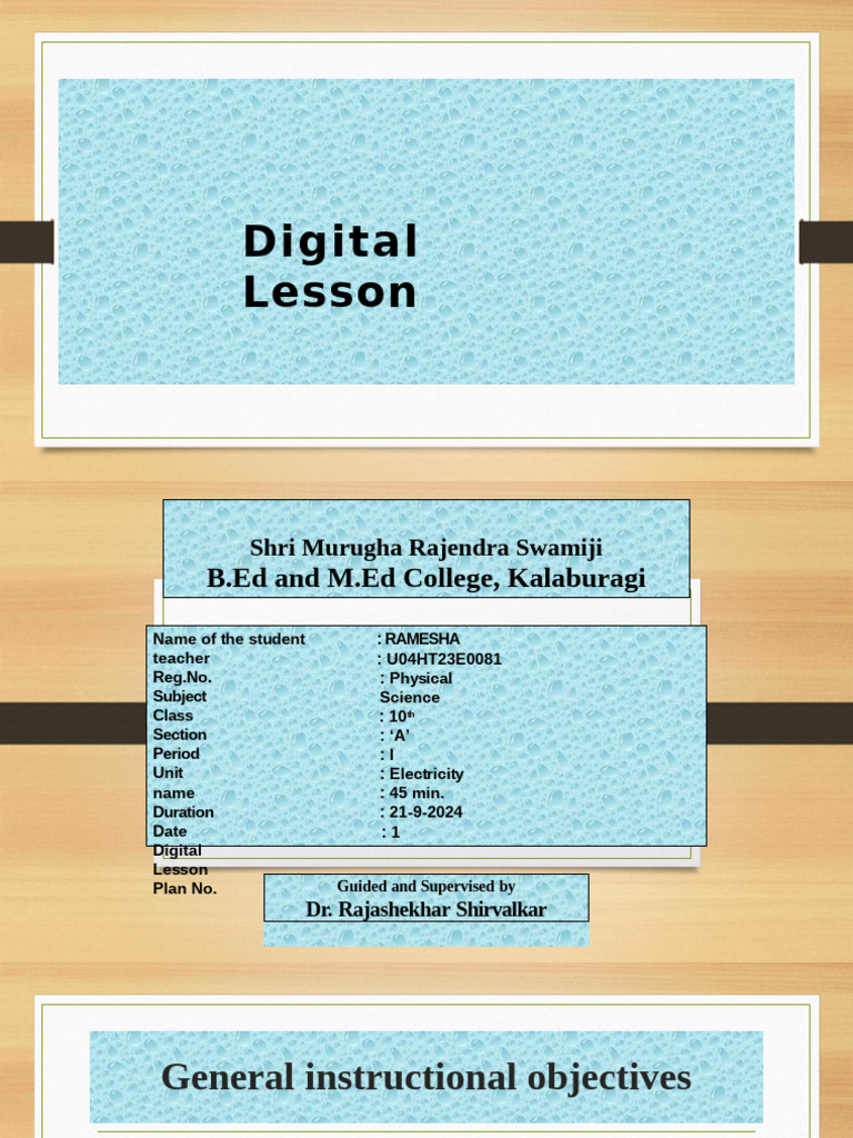 Electricity (Digital Lesson Plan) | PDF