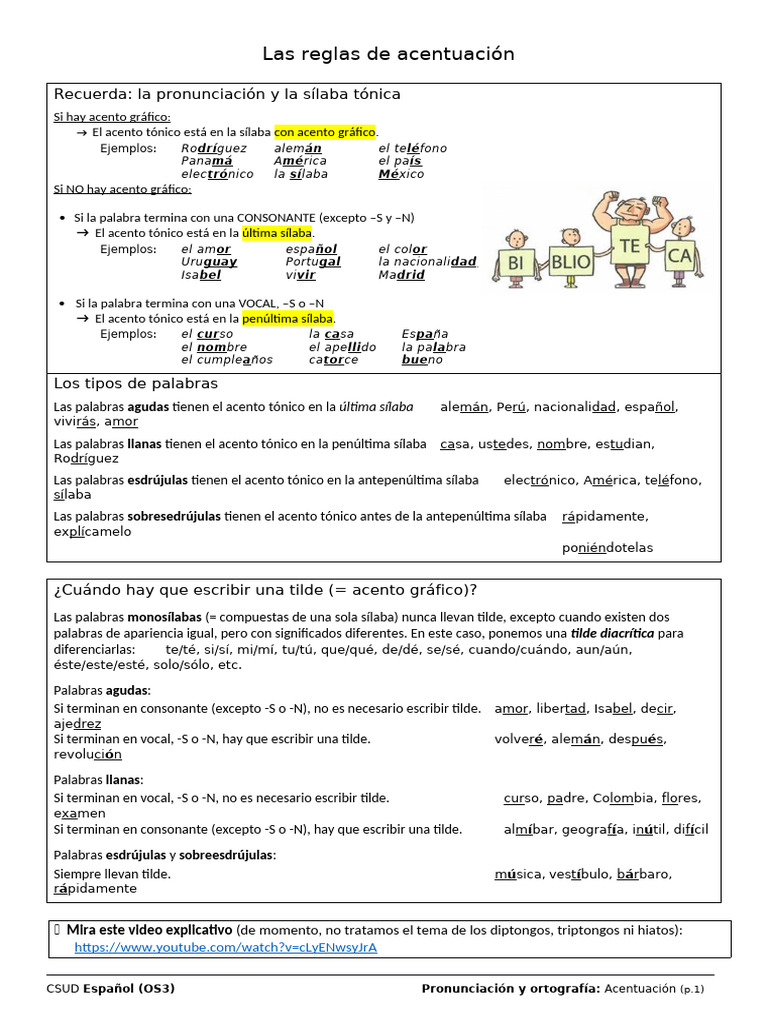 Fichero Acentuación 3OS | PDF | Fonética | Lingüística