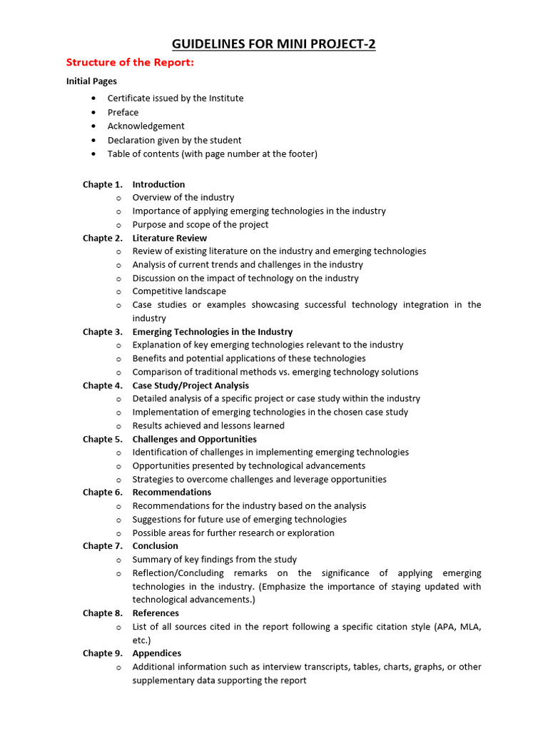 Guidelines For Mini Project2 | PDF | Emerging Technologies | Art