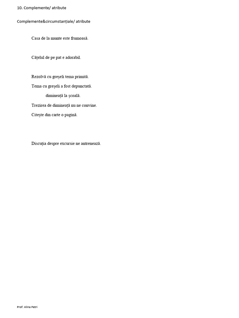 10 Complemente Atribute | PDF