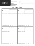 Test Corrections Template | PDF