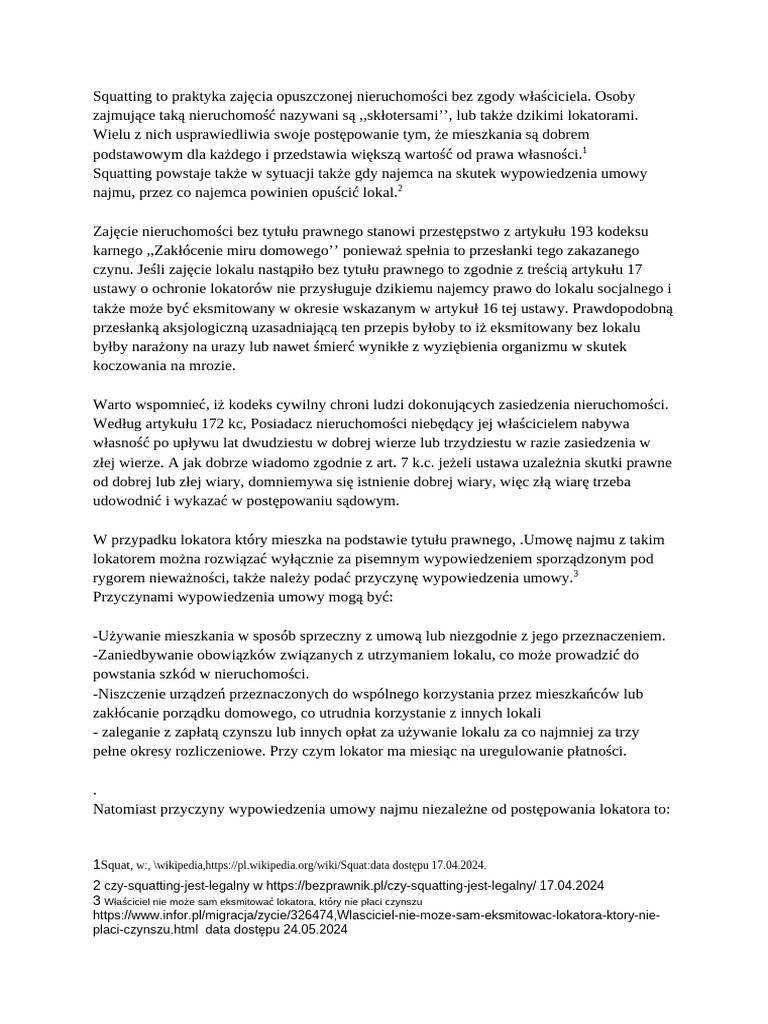 Sqatting I Niechciani Lokatorzy | PDF Sqatting I Niechciani Lokatorzy | PDF