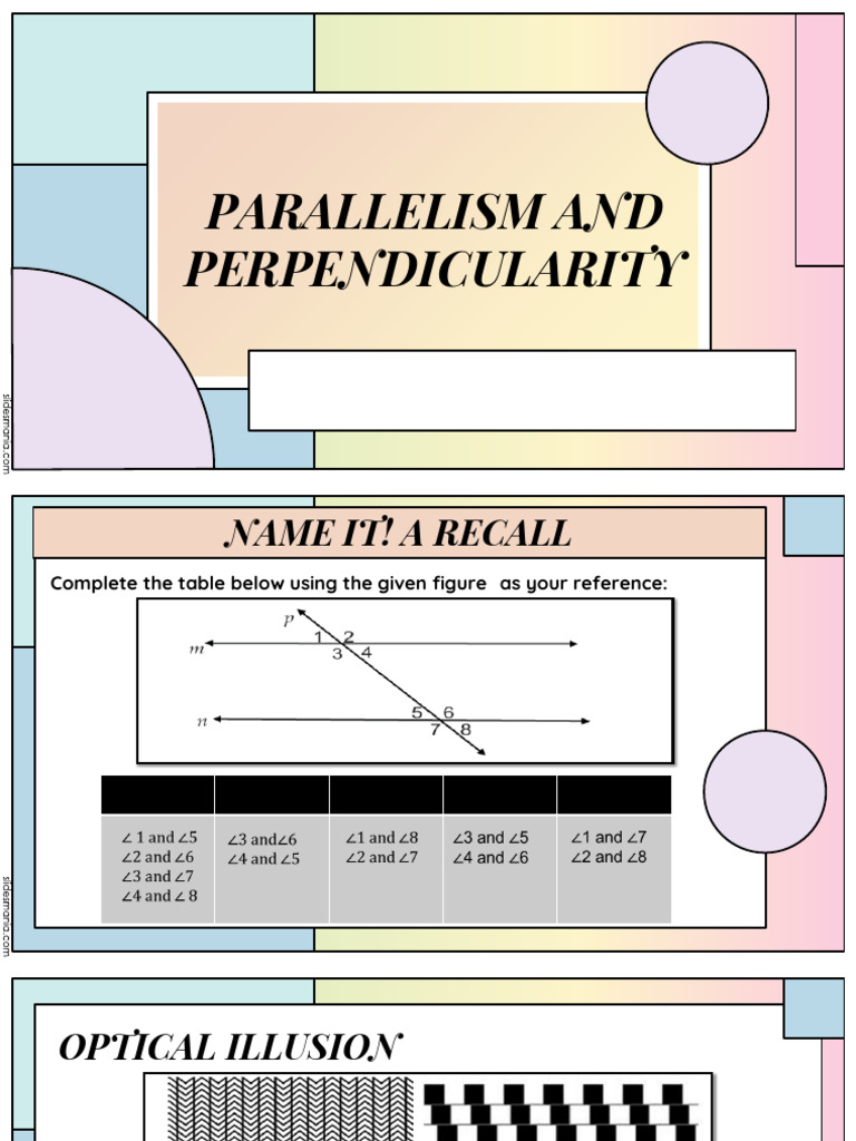 PARALLELISM AND PERPENDICULARITY Autosaved | PDF