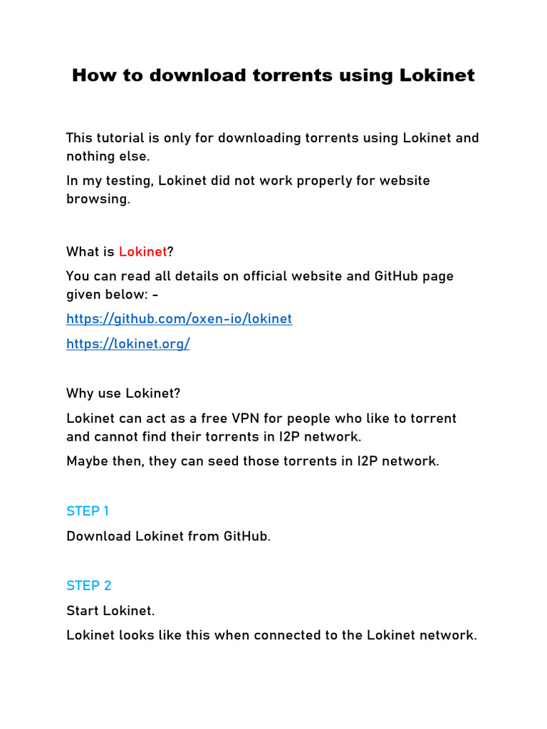 [TUTORIAL] How to download torrents using Lokinet | PDF