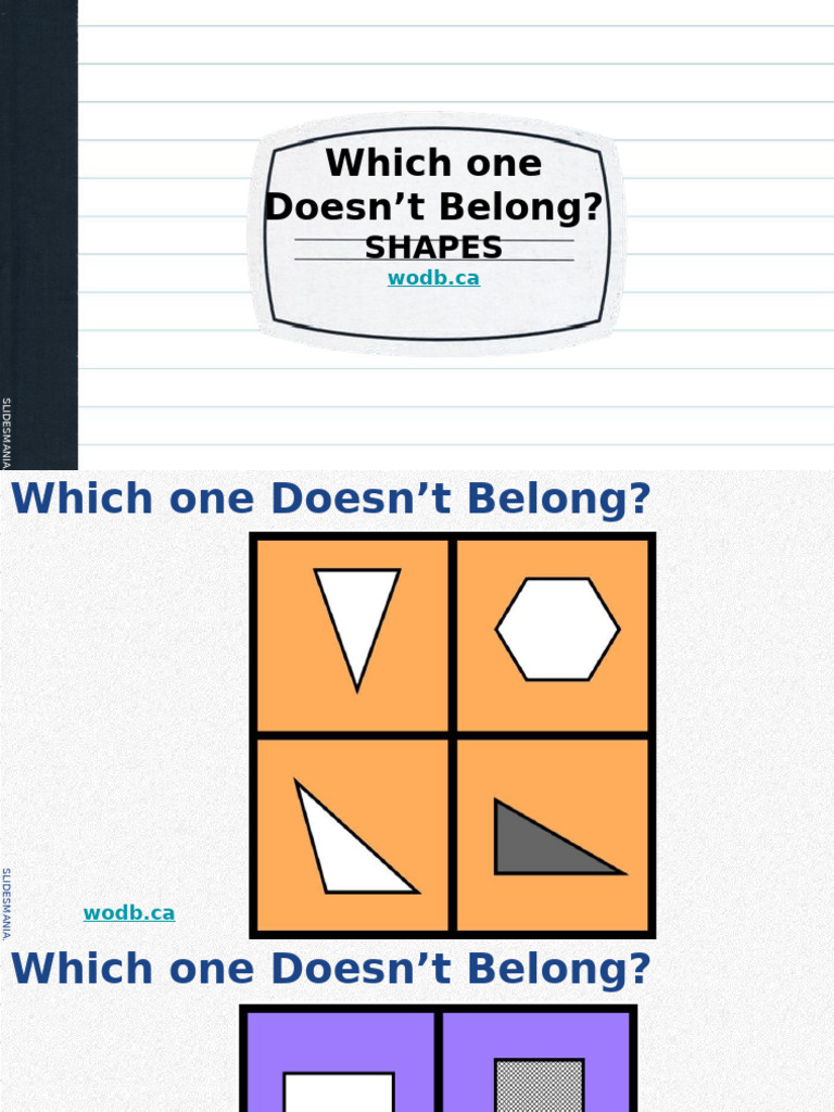 Which One Doesn't Belong - SHAPES | PDF