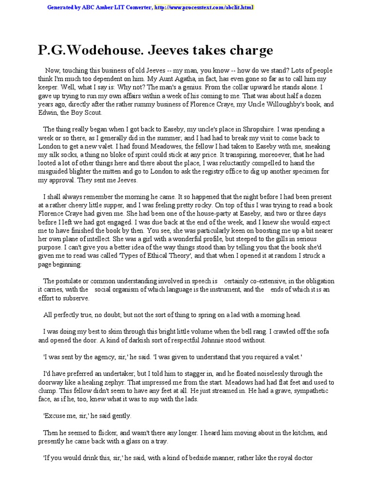 Jeeves: The Dependable Valet | PDF | Bertie Wooster | Jeeves