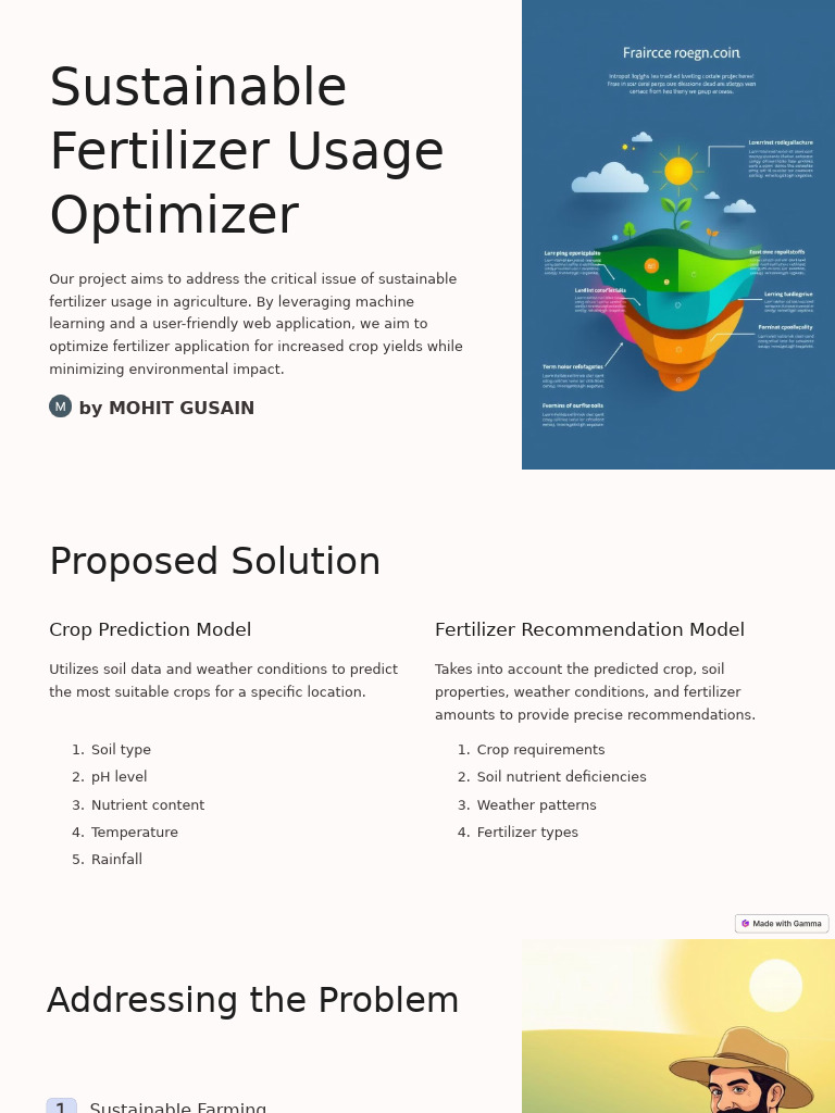 Sustainable Fertilizer Usage Optimizer | PDF