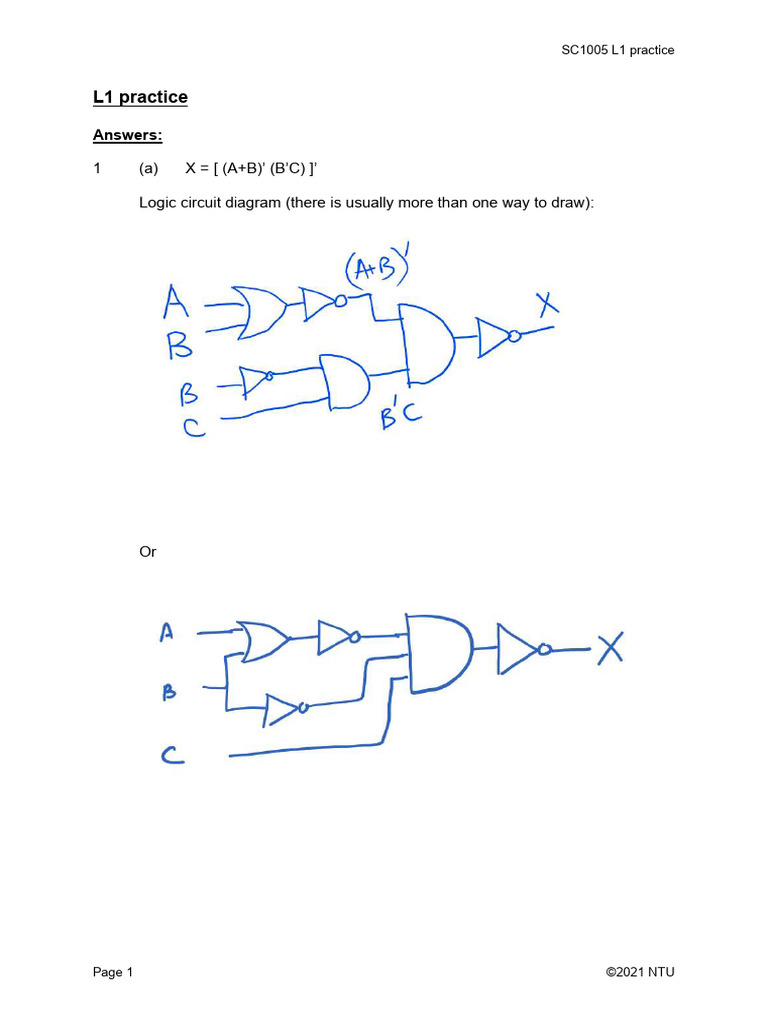 L1 Practice Answers Pdf 