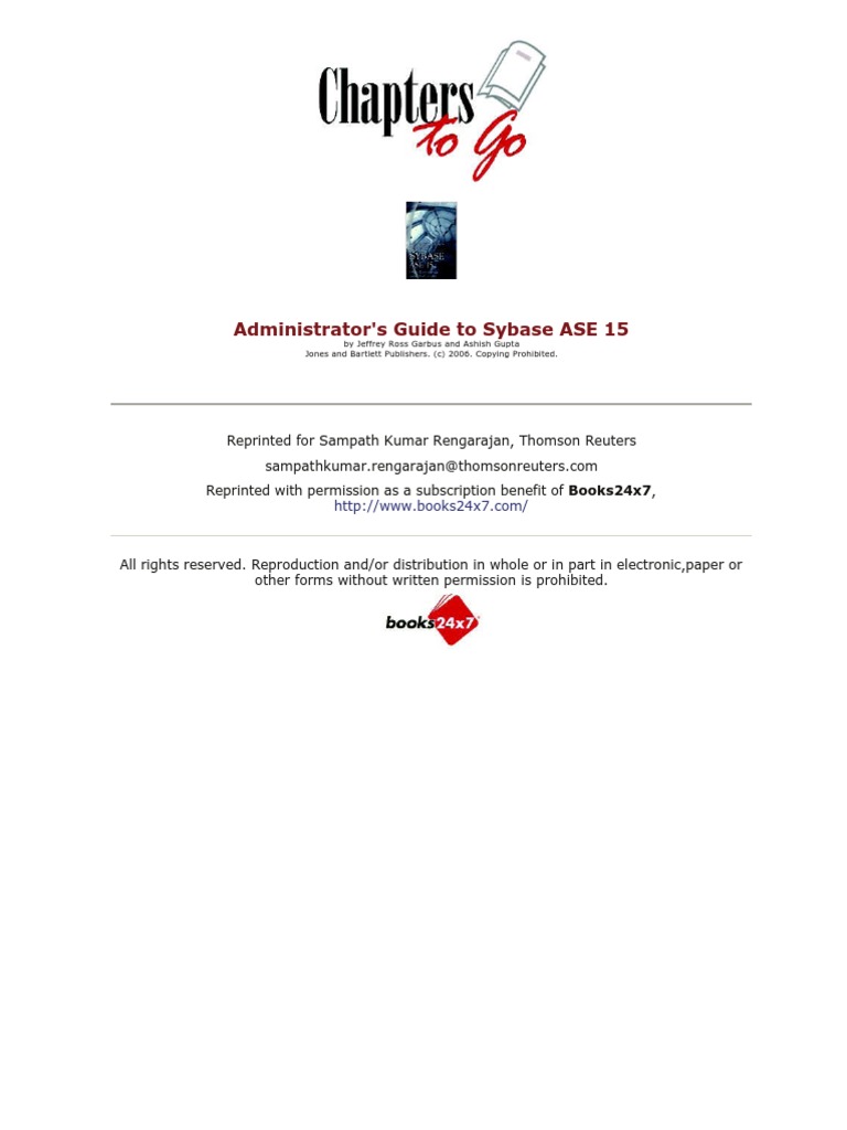 Sybase ASR15-Admin Guide-Jeffrey Ross Garbus - Ashish Gupta | PDF ...