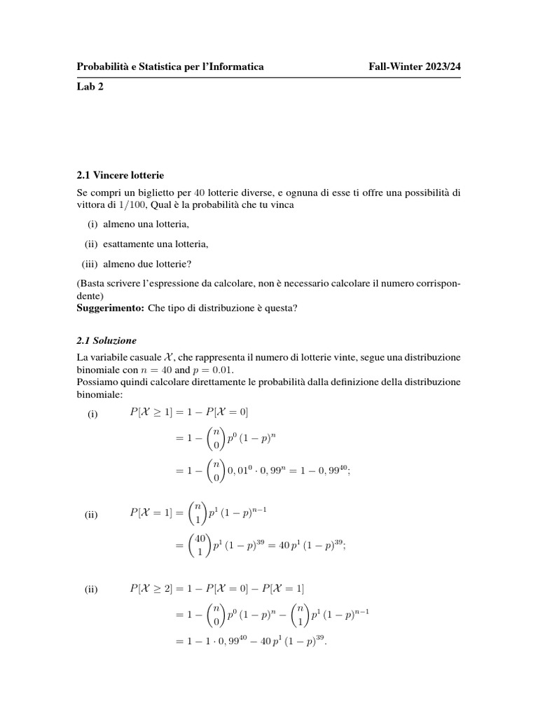 Lab 2 Con Soluzioni Pdf