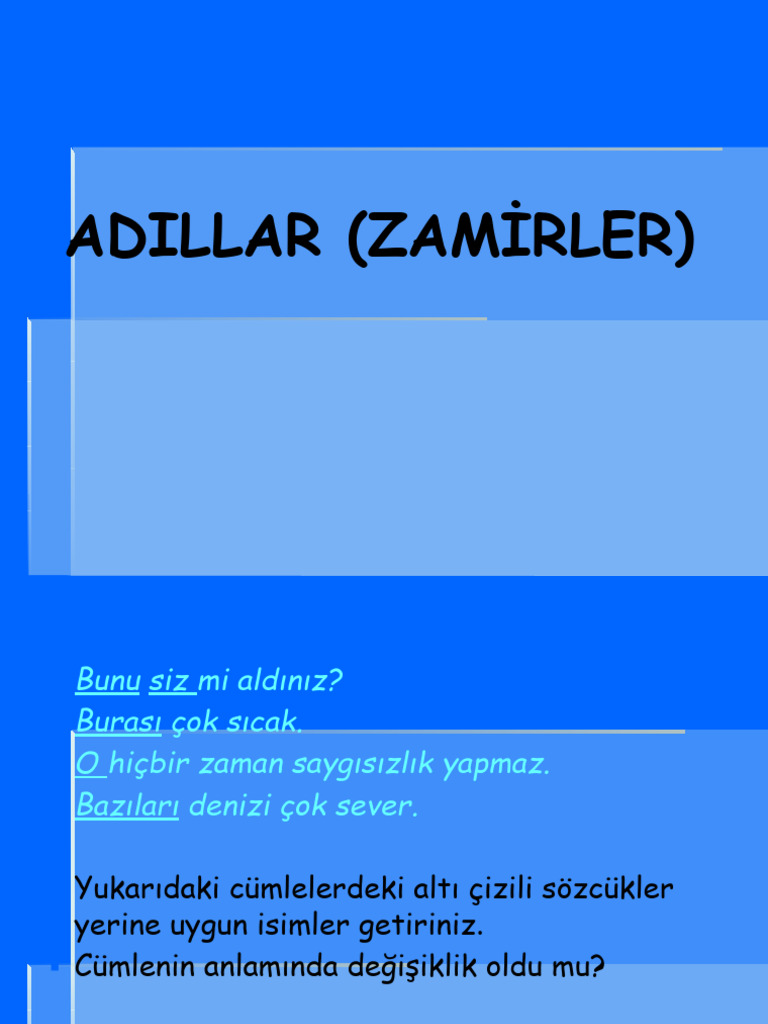 Sınıf 2. Dönem 4. Konu Zamir | PDF
