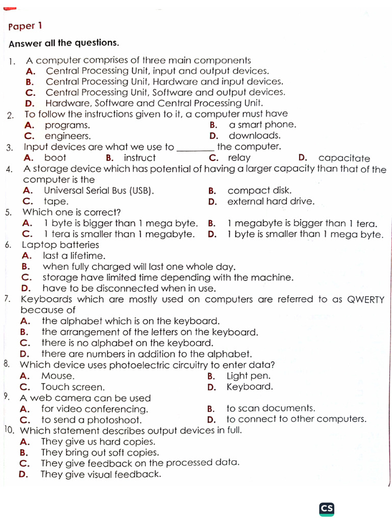 ICT Exam Practice 2 | PDF