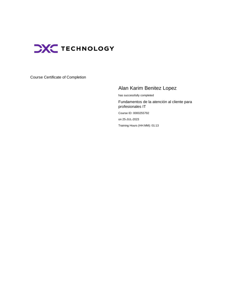 Certificate - Fundamentos de La Atención Al Cliente para | PDF