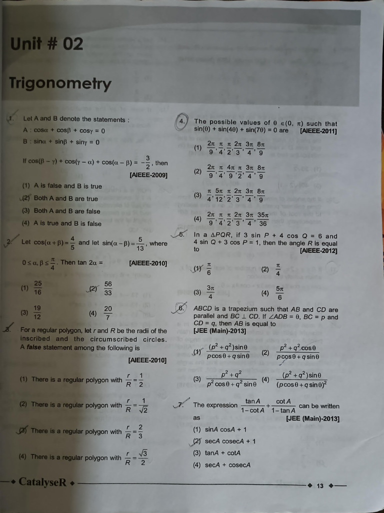 Trigo PYQ | PDF