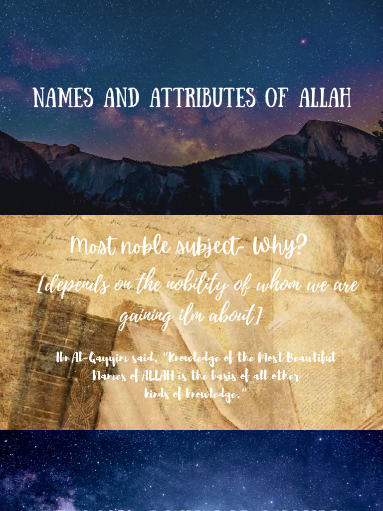 NAMES AND ATTRIBUTES OF ALLAH Lect1 | PDF