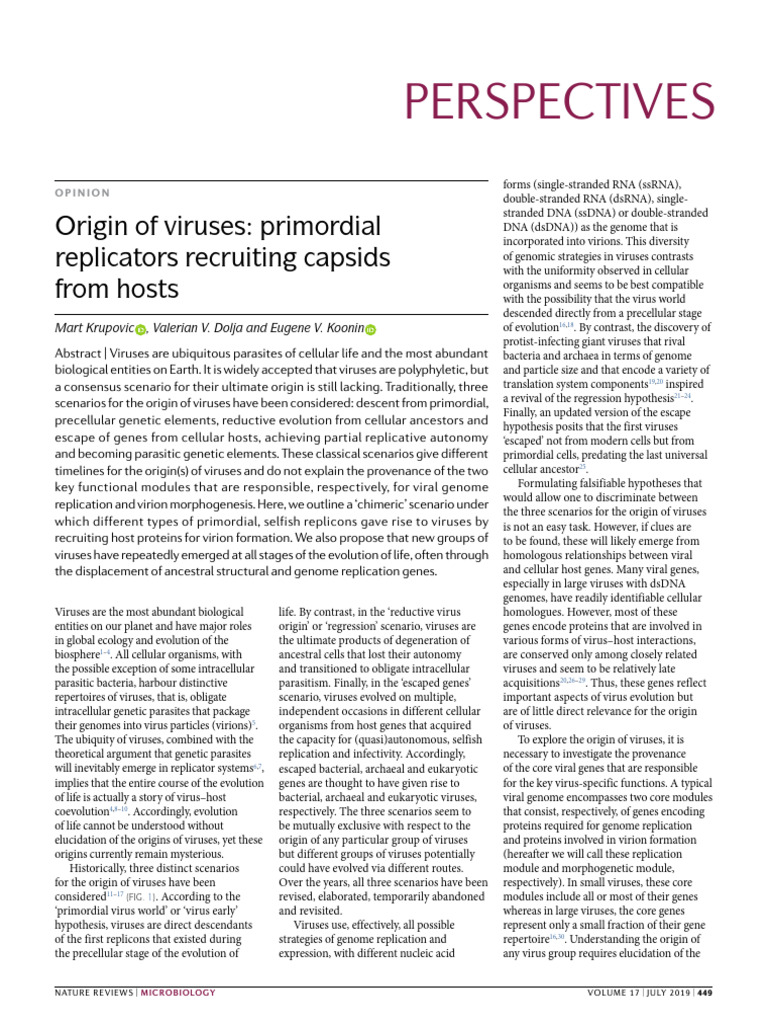 Origin Virus Nature | PDF