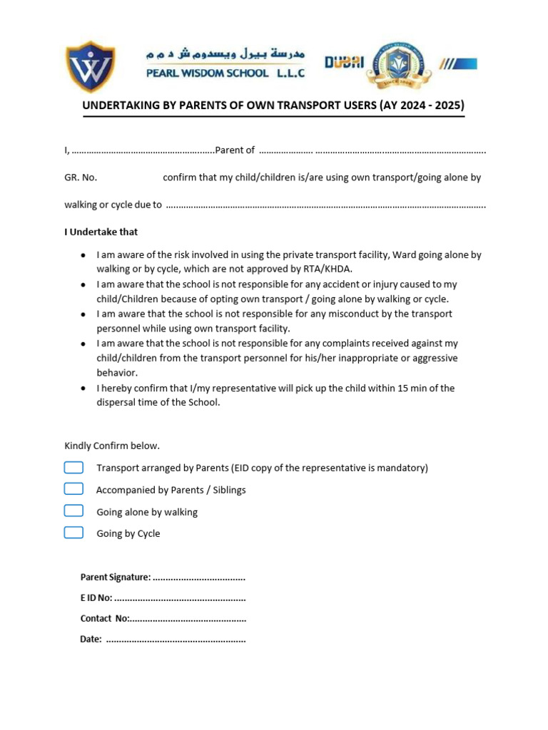 2.own Transport - Undertaking 2024 25 | PDF | Career & Growth