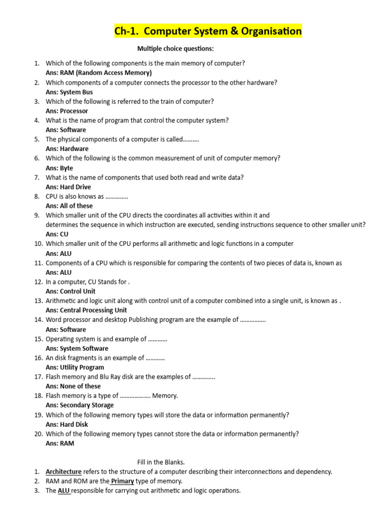 Computer System Organisations | PDF | Computer Data Storage | Read Only ...