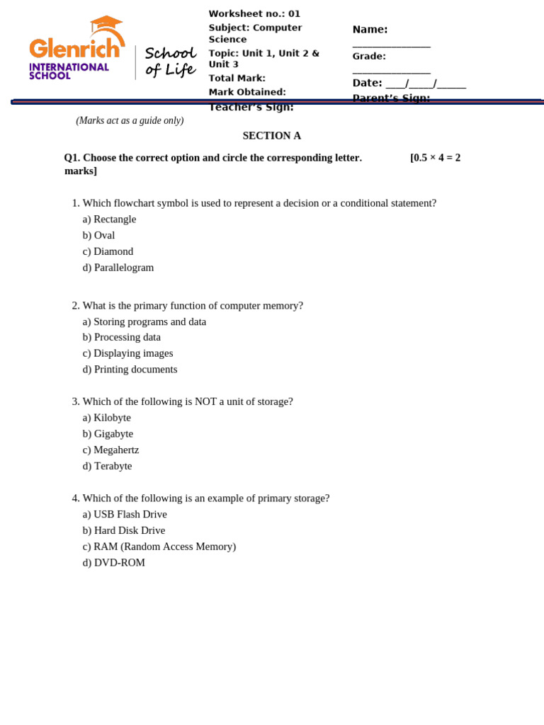 Worksheet Computer | PDF